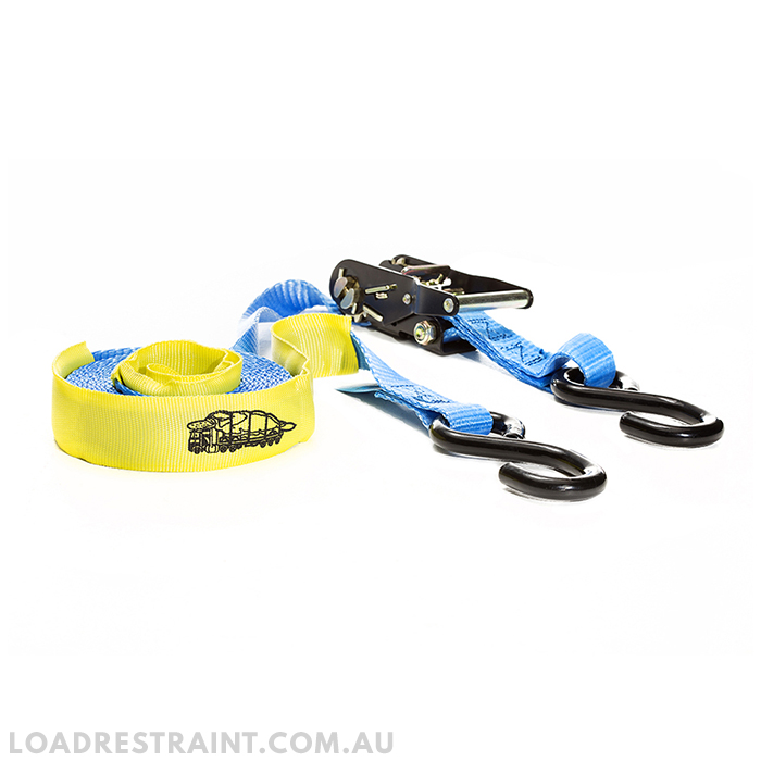 Ratchet Tie Down 35mm x 6mtr LC 750kg With S Hooks - Load Restraint